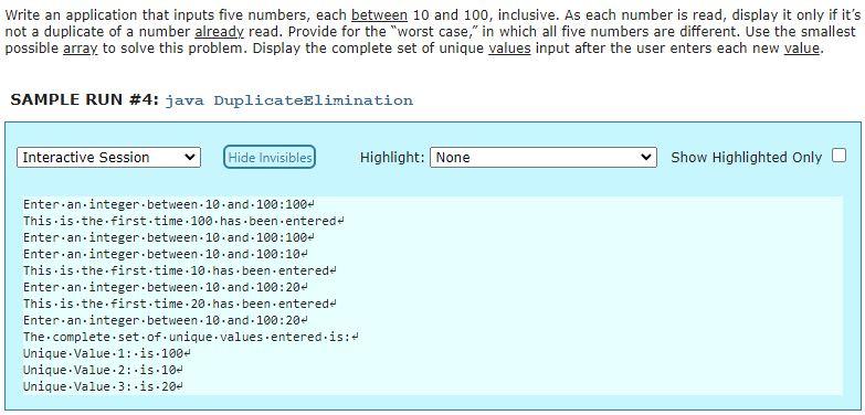 Solved Write an application that inputs five numbers, each | Chegg.com