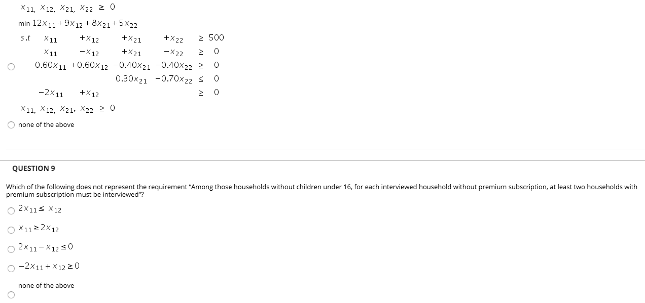 Solved Reasonable definitions of the decision variables are: | Chegg.com