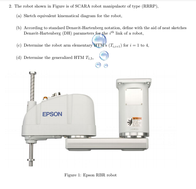 Solved 2. The robot shown in Figure is of SCARA robot | Chegg.com