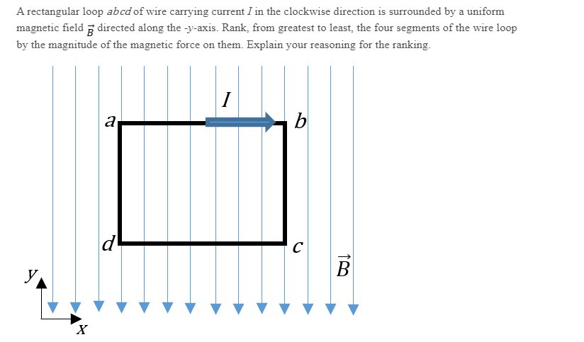 Solved A rectangular loop abcd of wire carrying current I in | Chegg.com