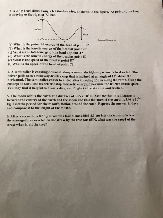 Solved 3. A 2.0 g bead slides along a frictionless wire, as | Chegg.com