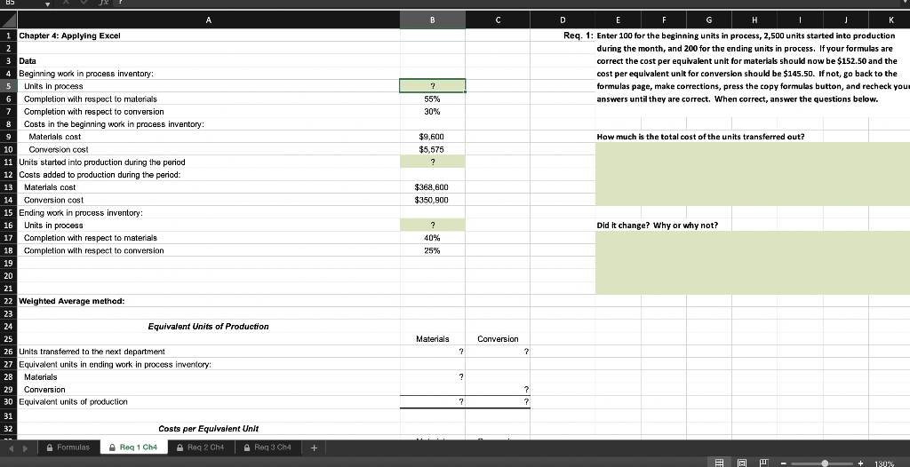 Solved А B Nam 200 55% 30% 1 Chapter 4: Applying Excel 2 3 | Chegg.com