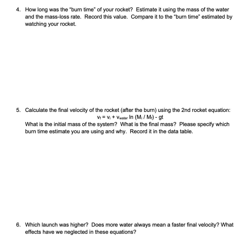 Solved Procedure: 1. Test your rocket and launcher first. | Chegg.com