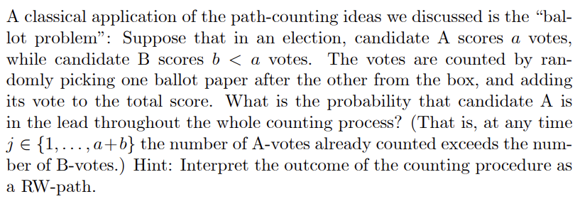 Solved A Classical Application Of The Path Counting Ideas We
