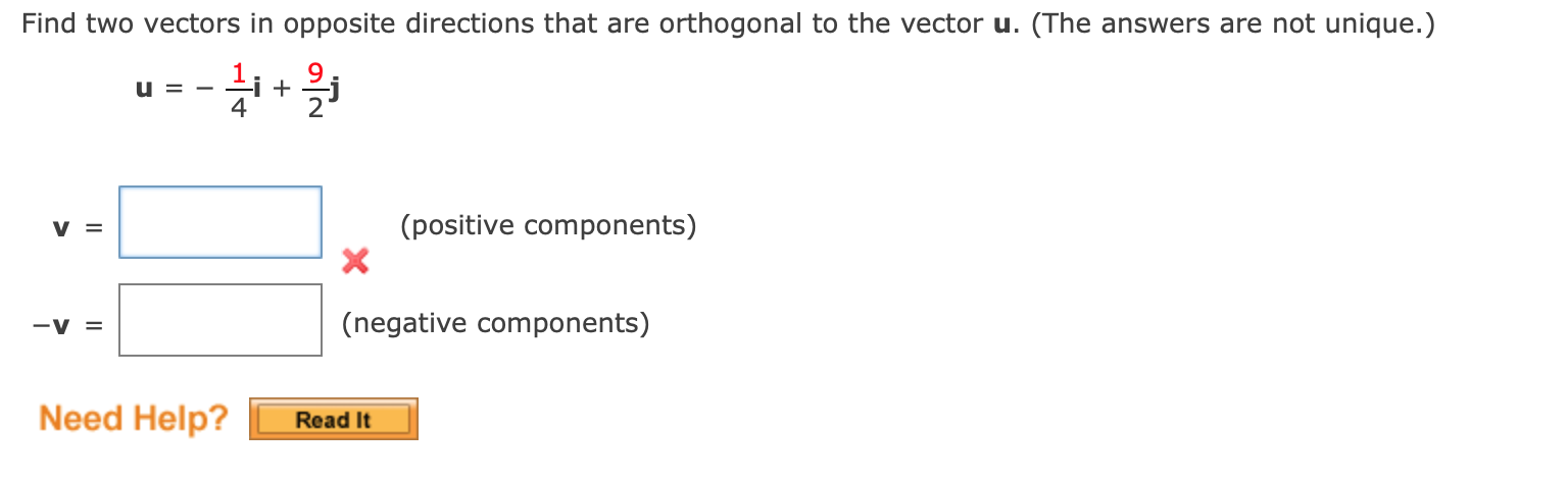 Solved Find two vectors in opposite directions that are | Chegg.com