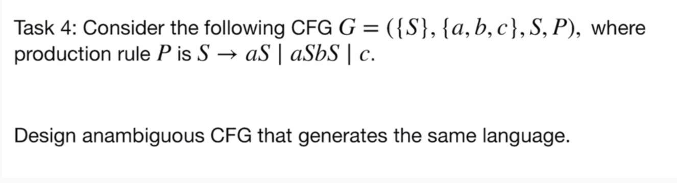 Solved Task 4: Consider the following CFG | Chegg.com Solved Task 4: Consider the following CFG | Chegg.com