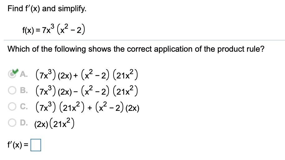 Solved Find f'(x) and simplify. f) 6x3 (2-9) Which of the | Chegg.com