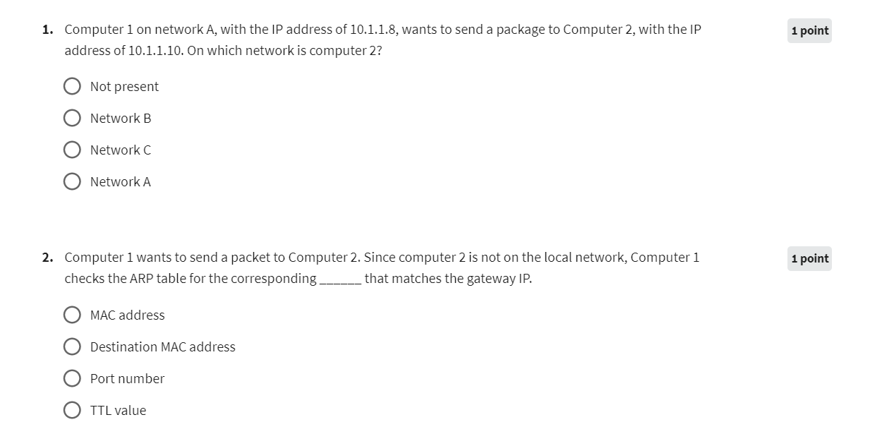 Solved Use the following scenario to answer the 10 questions | Chegg.com