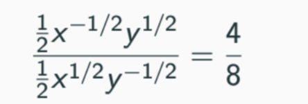 Solved 21x1/2y−1/221x−1/2y1/2=84 | Chegg.com