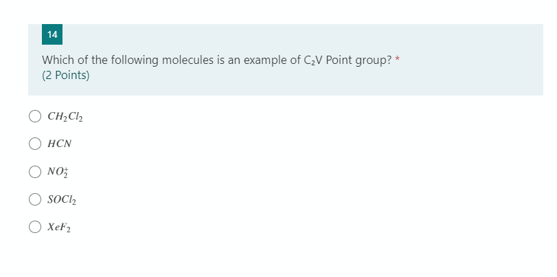 Solved 14 Which of the following molecules is an example of | Chegg.com