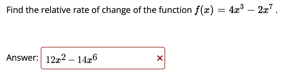 Solved Find the relative rate of change of the function f(a) | Chegg.com