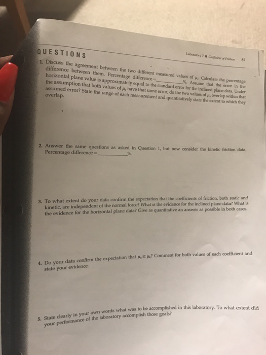 QUESTIONS 1. Discuss the agreement between the two | Chegg.com