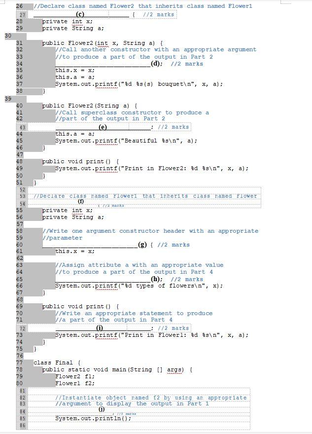 Solved Given an incomplete program in Program 2, complete | Chegg.com