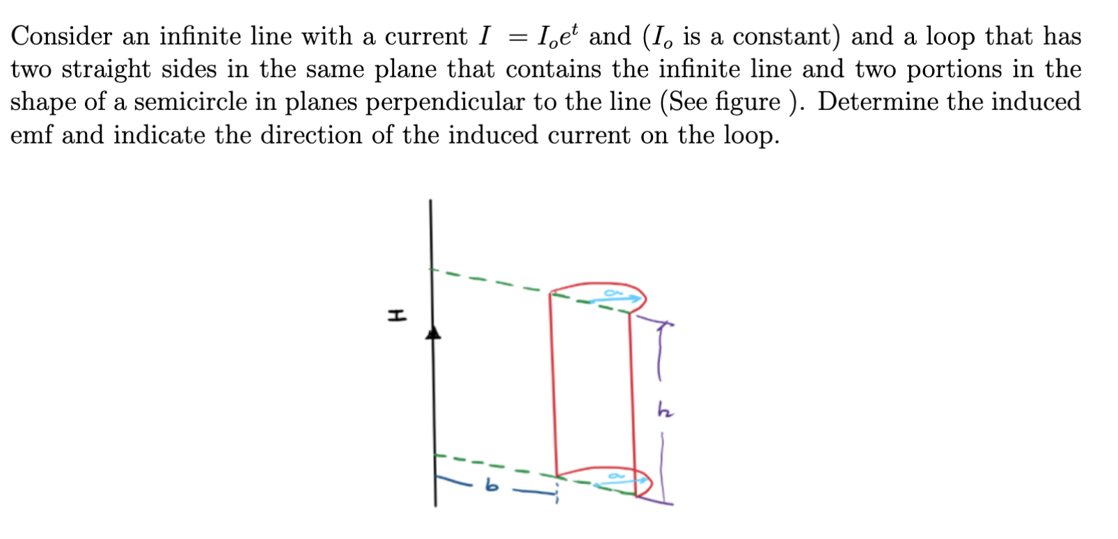 Solved Consider an infinite line with a current I=Ioet and ( | Chegg.com