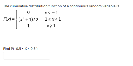 Solved The cumulative distribution function of a continuous | Chegg.com