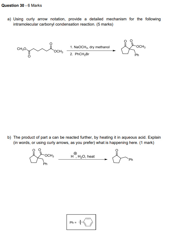 Solved Question 30- 6 Marks a) Using curly arrow notation, | Chegg.com