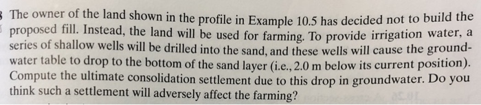 Solved The owner of the land shown in the profile in Example | Chegg.com