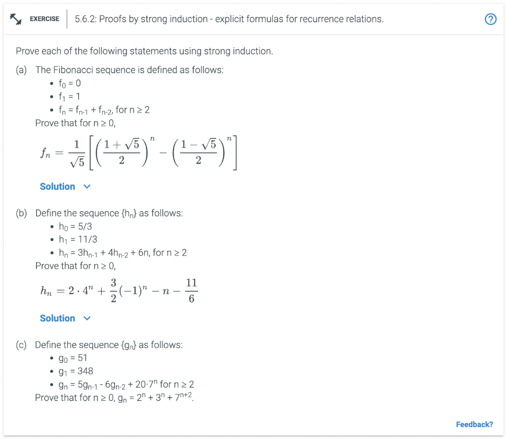 Solved \begin{tabular}{l|l} EXERCISE & 5.6.2: Proofs by | Chegg.com