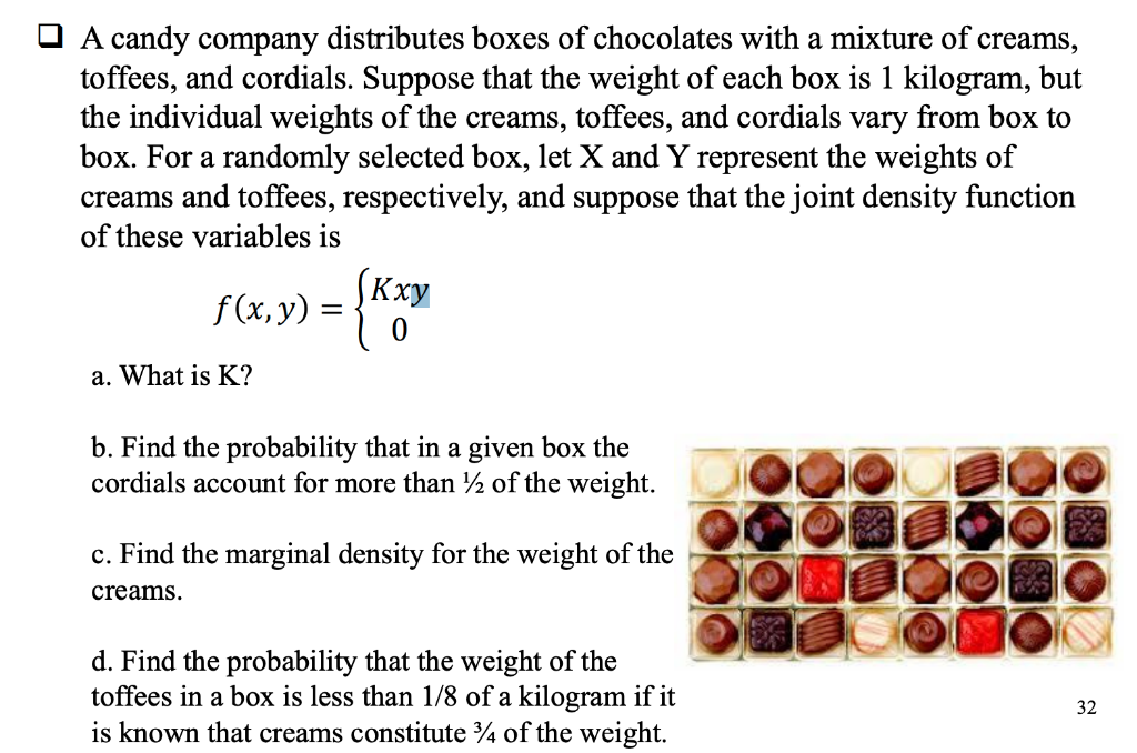 Solved A candy company distributes boxes of chocolates with | Chegg.com