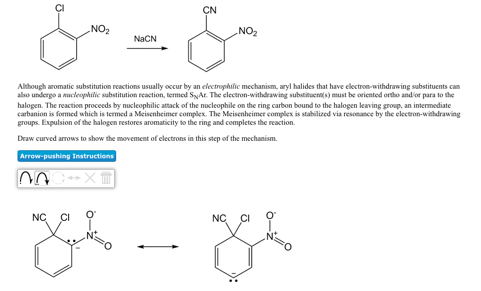 Solved Cl CN NO2 NO2 NaCN Although aromatic substitution | Chegg.com