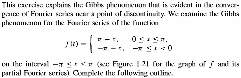 This exercise explains the Gibbs phenomenon that is | Chegg.com