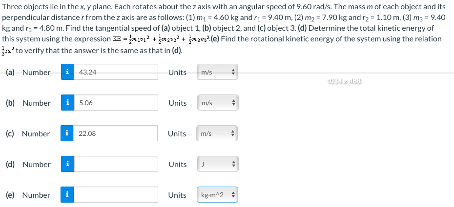Solved Three Objects Lie In The X Y Plane Each Rotates 