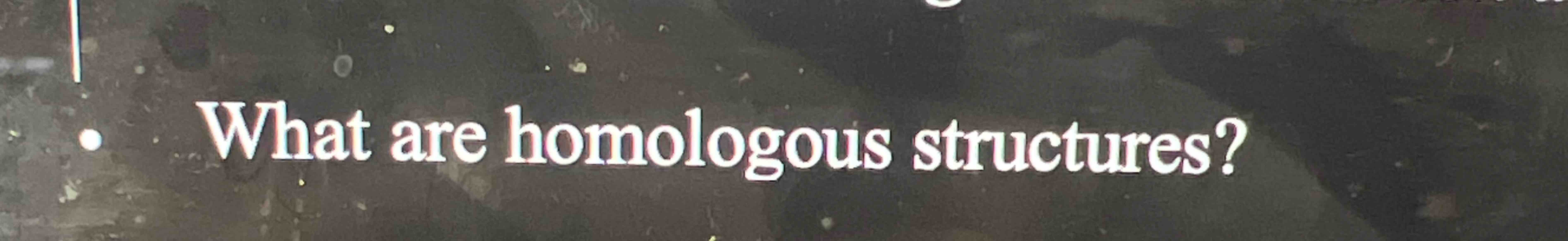 Solved What are homologous structures? | Chegg.com