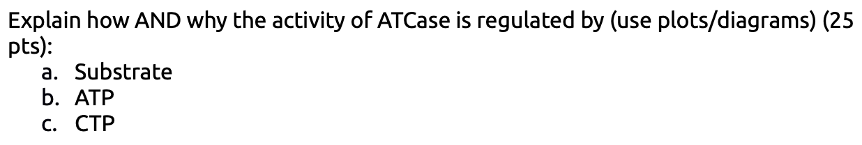 Solved Explain how AND why the activity of ATCase is | Chegg.com