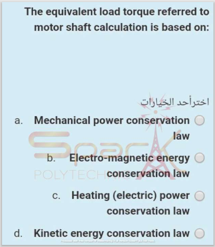 Solved The equivalent load torque referred to motor shaft | Chegg.com