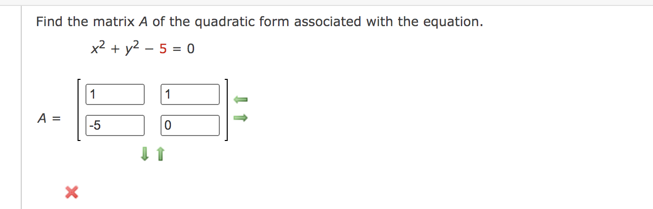 Solved Find the matrix A of the quadratic form associated | Chegg.com