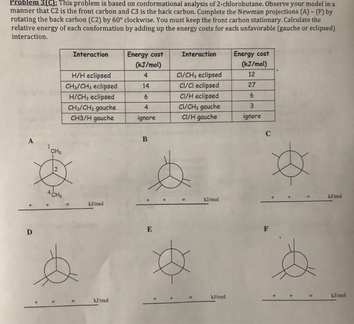 Solved Problem 3(C): This problem is based on conformational | Chegg.com