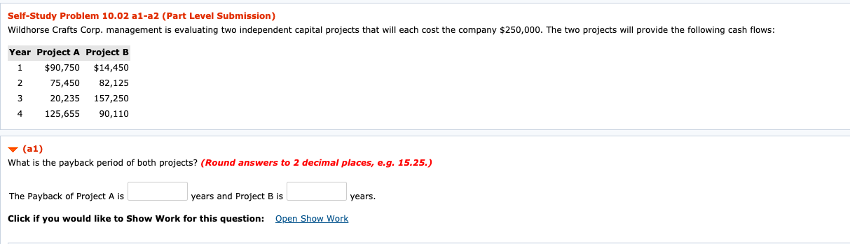 Solved Self-Study Problem 10.02 a1-a2 (Part Level | Chegg.com