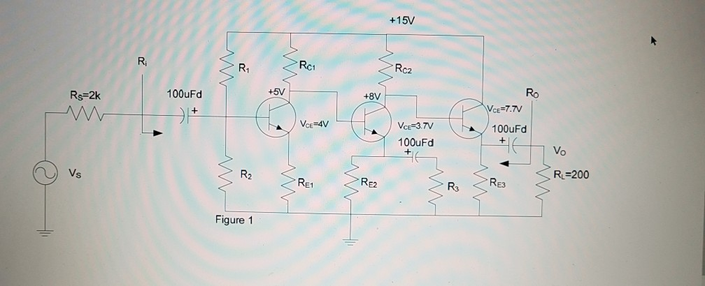 Solved For the 3-stage direct-coupled amplifier circuit | Chegg.com