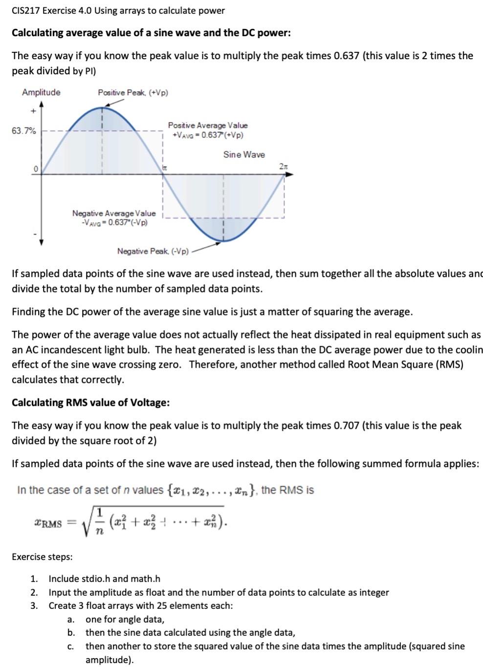 Solved Cis217 Exercise 40 Using Arrays To Calculate Power 