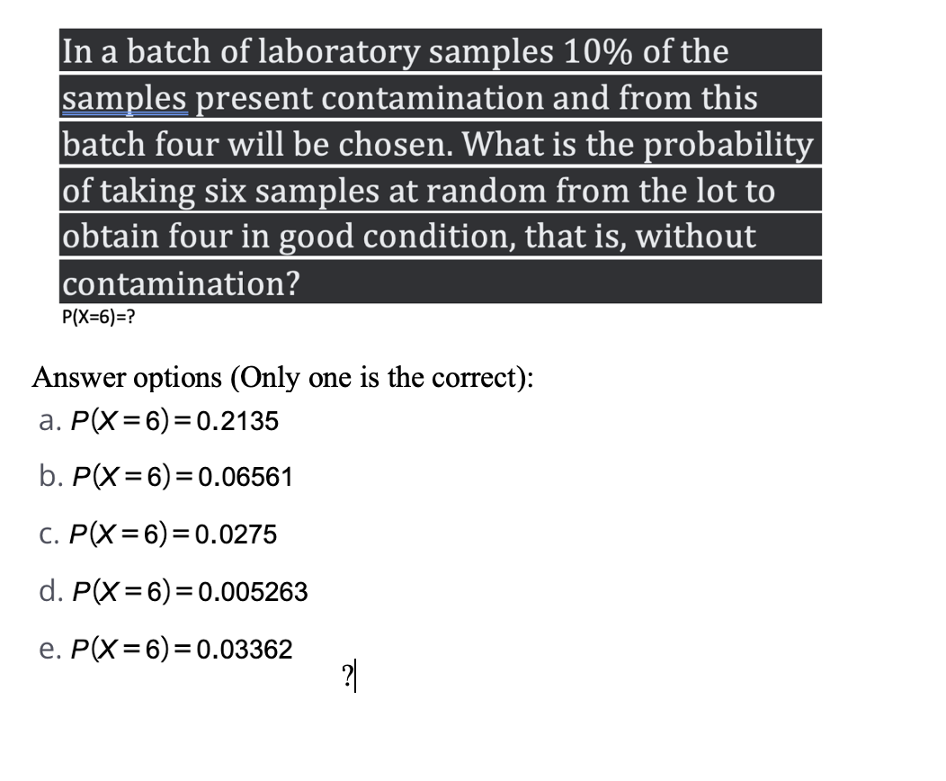 Solved In a batch of laboratory samples 10% of the samples | Chegg.com