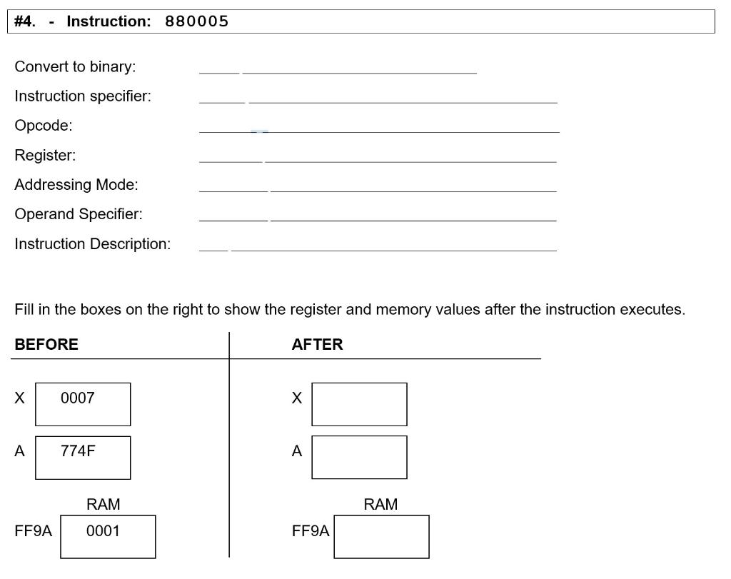Solved Fill in the boxes on the right to show the register | Chegg.com