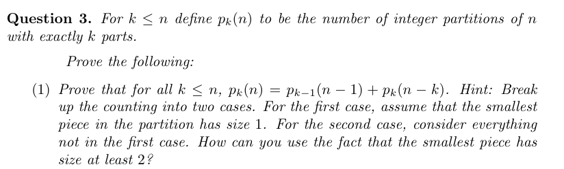 Solved Question 3. For k | Chegg.com