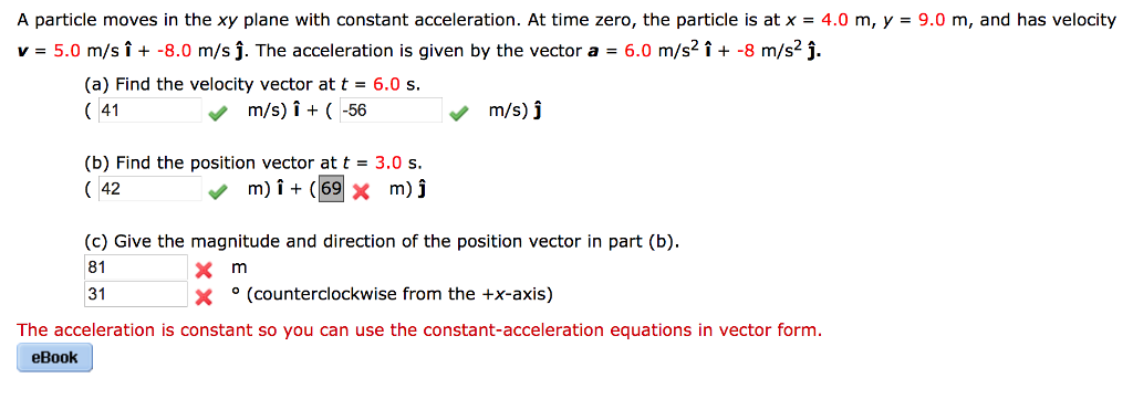 Solved A particle has a position vector given by r = (22t) î | Chegg.com