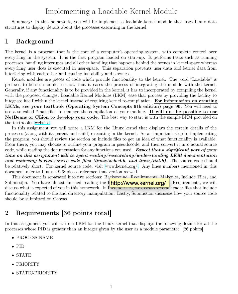 Implementing a Loadable Kernel Module Summary: In | Chegg.com Implementing a Loadable Kernel Module Summary: In | Chegg.com