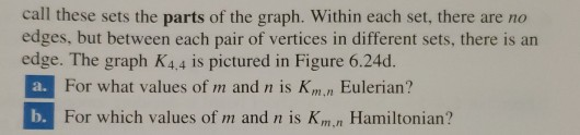 Solved The complete bipartite graph Km.n is a graph with m + | Chegg.com
