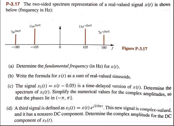 Solved P−3.17 The two-sided spectrum representation of a | Chegg.com