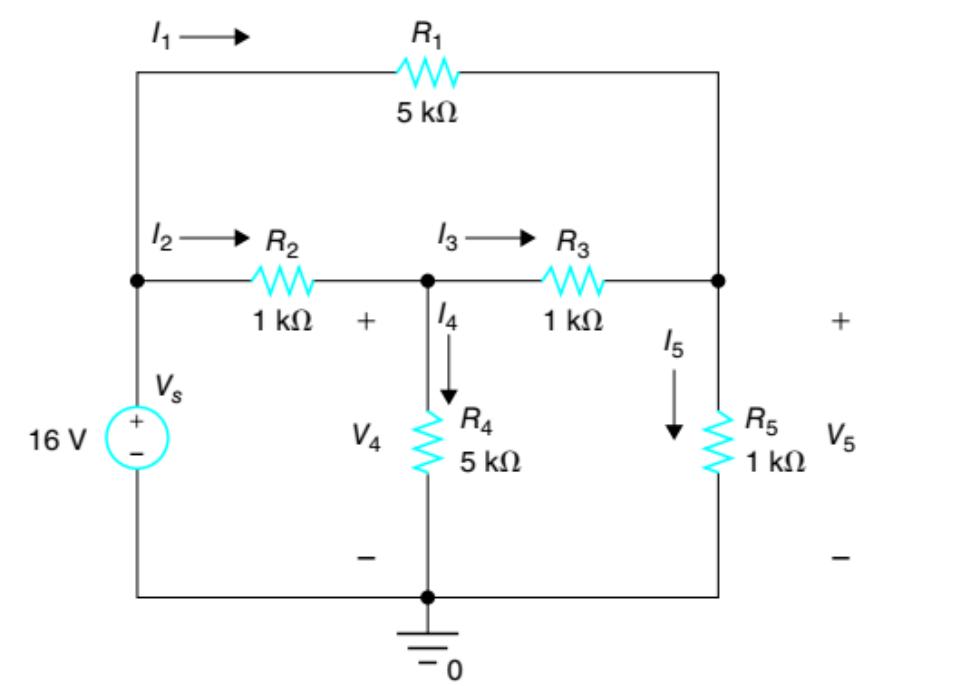 Solved In the circuit shown in Figure P2.27, ﻿let V5 ﻿be 6 | Chegg.com