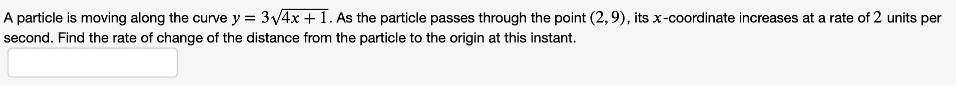 Solved A particle is moving along the curve y=34x+1. As the | Chegg.com