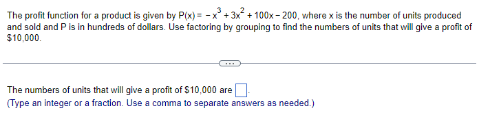 Solved The profit function for a product is given by | Chegg.com
