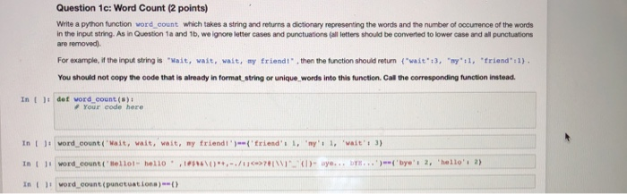 Solved Question 1b: Unique Words (2 points) Write a python | Chegg.com