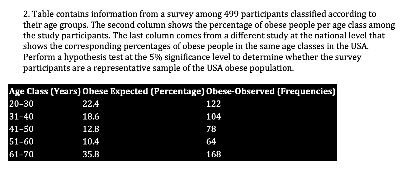 Solved Table contains information from a survey among 499 | Chegg.com