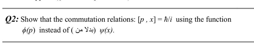 Solved Q2: Show that the commutation relations: [p , x] = | Chegg.com