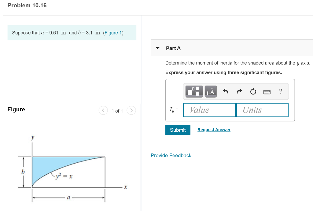 Solved Problem 10.16 Suppose that a = 9.61 in. and b = 3.1 | Chegg.com