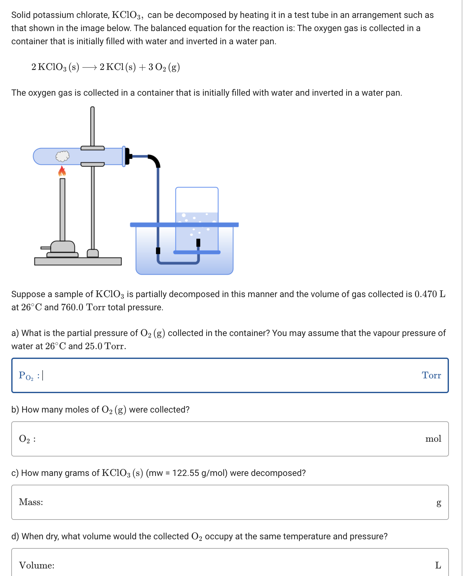 Solved Solid potassium chlorate, KClO3, can be decomposed by | Chegg.com