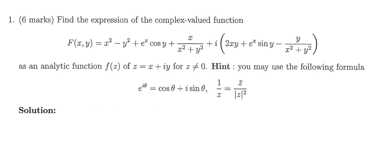 1. (6 marks) Find the expression of the | Chegg.com